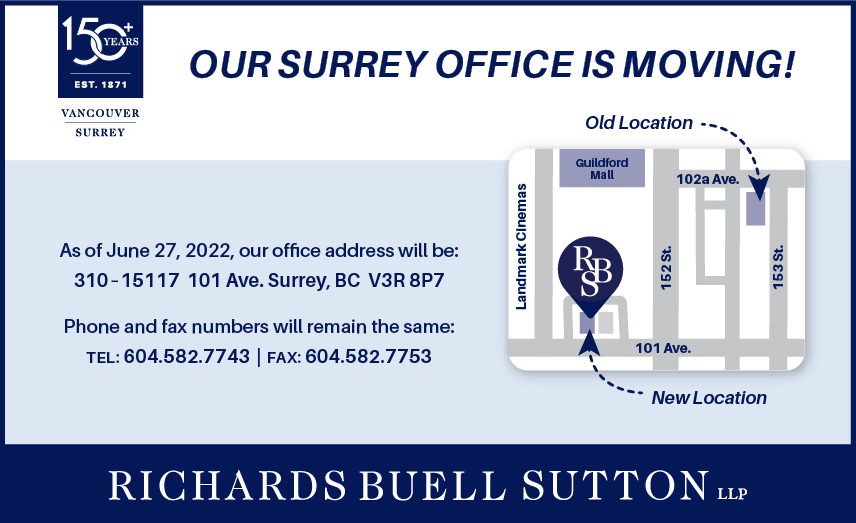 Our Surrey Office is Moving to a New Space on June 27, 2022! – Richards ...