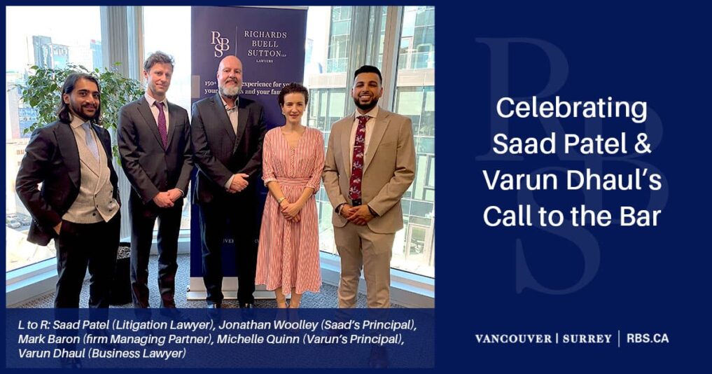 Saad Patel and Varun Dhaul Are Called to the Bar - Richards Buell Sutton